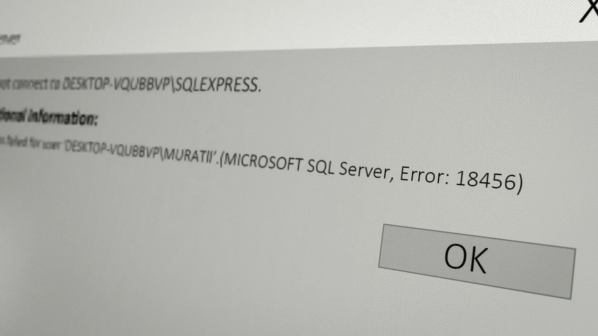 Lỗi thường gặp khi sử dụng SQL Server